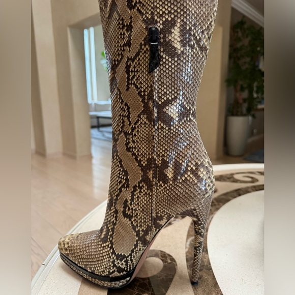 Casadei | Shoes | Casadei Python Knee High Boots | Poshmark
